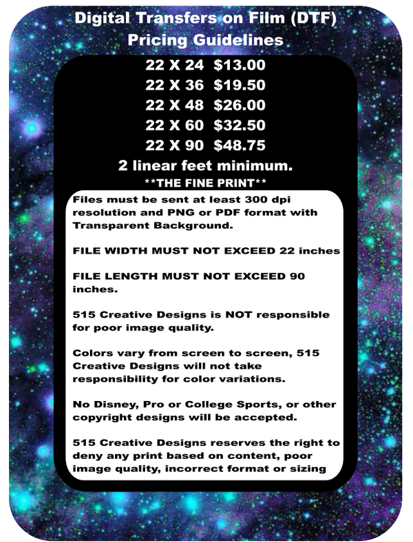 DTF Gang Sheets (you Gang together on your own and send them in) – 515 ...